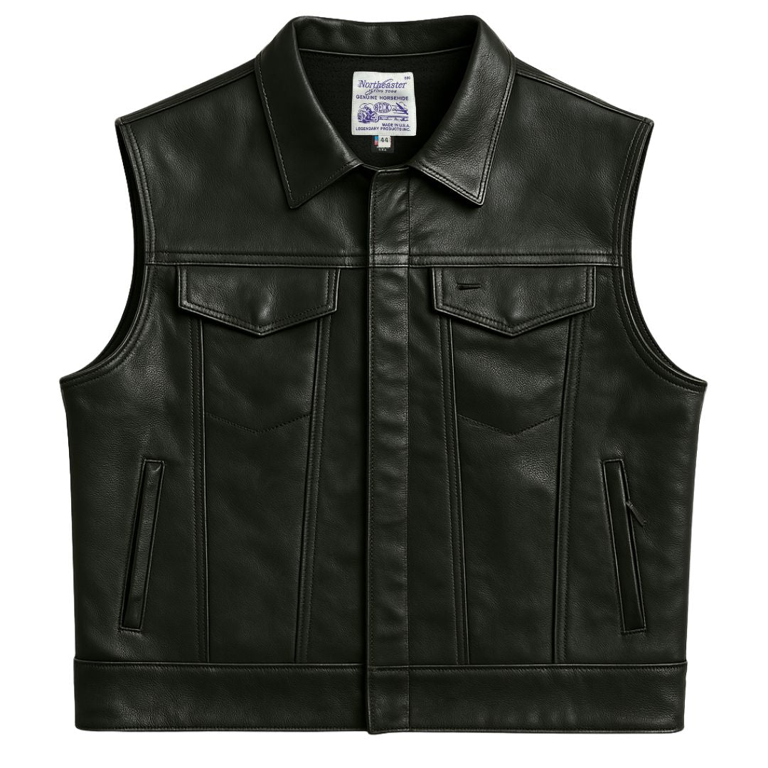 BECK® 501 Trucker Style Genuine Horsehide Motorcycle Vest - Black ...