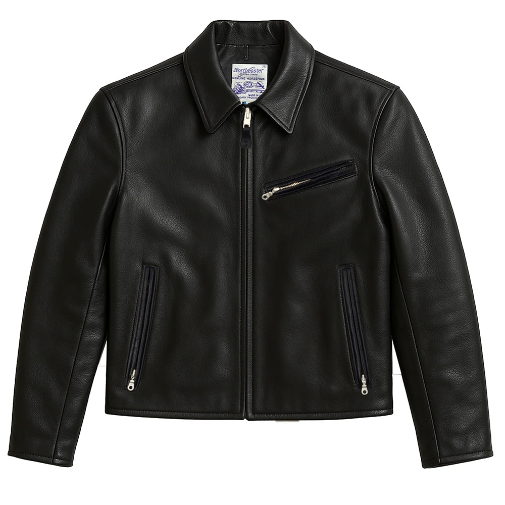 BECK® 777 Northeaster Flying Togs Black Genuine Horsehide Motorcycle J ...