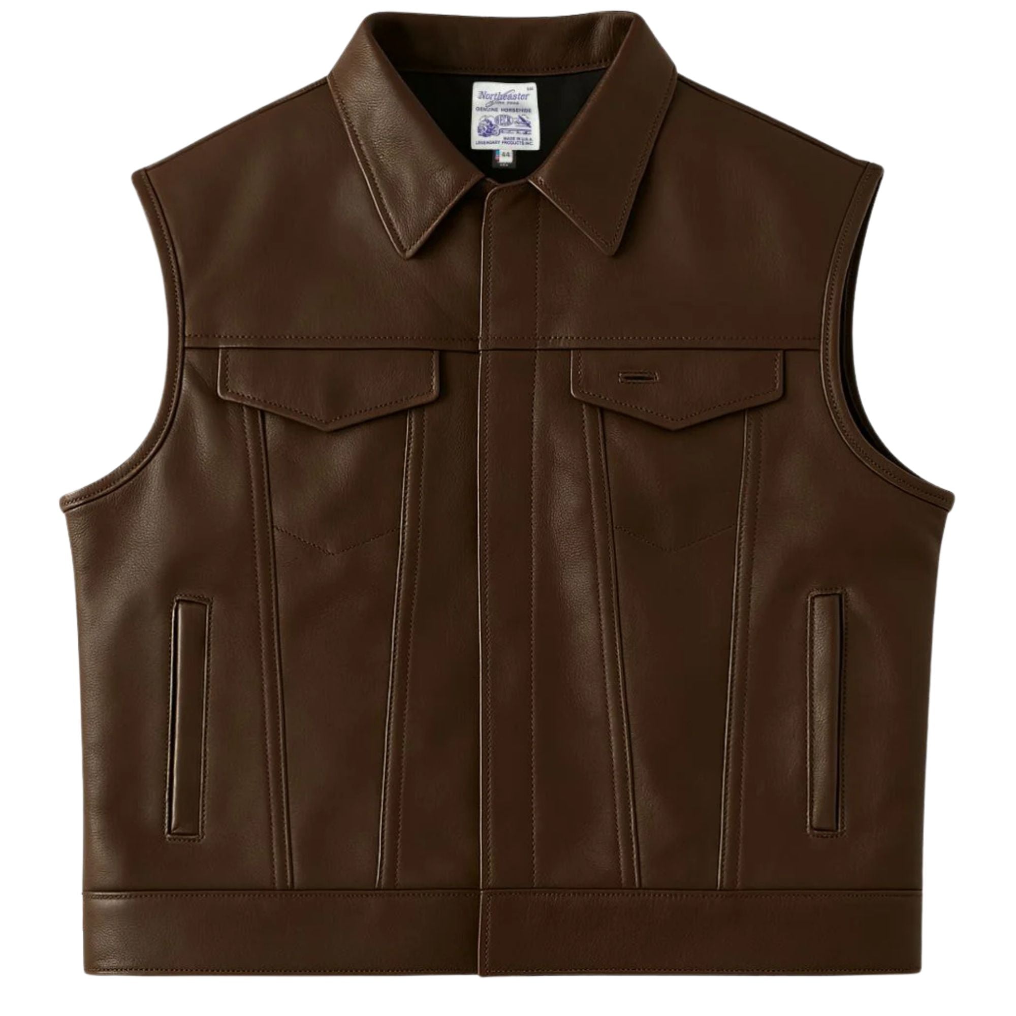 BECK® 501 Trucker Style Genuine Horsehide Motorcycle Vest - Chestnut B ...