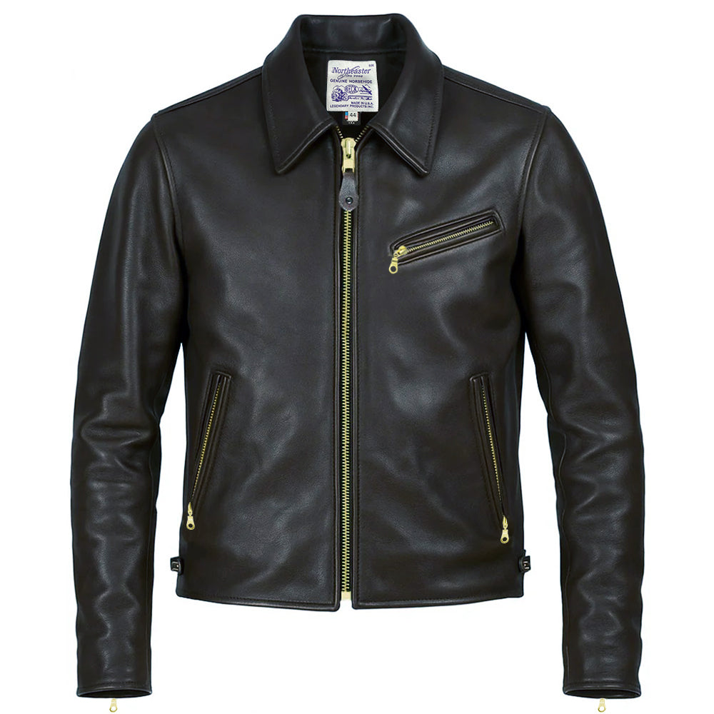 BECK® 777 Northeaster Flying Togs Black Genuine Horsehide Motorcycle J ...