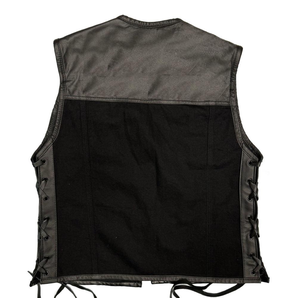 Men's Denim Leather Motorcycle Vest | Legendary USA
