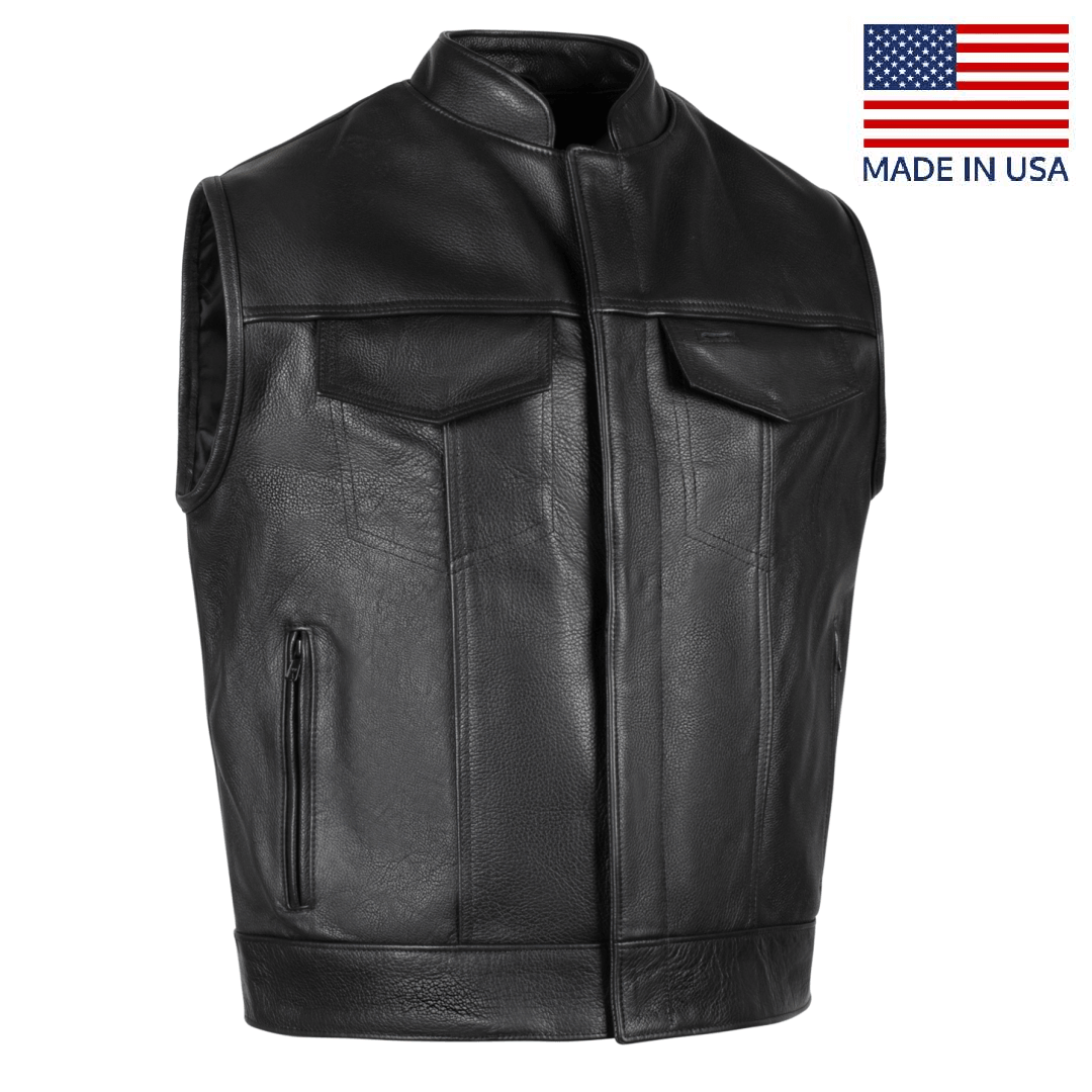 Legendary 'Outlaw' Men's Leather Motorcycle Vest | Legendary USA
