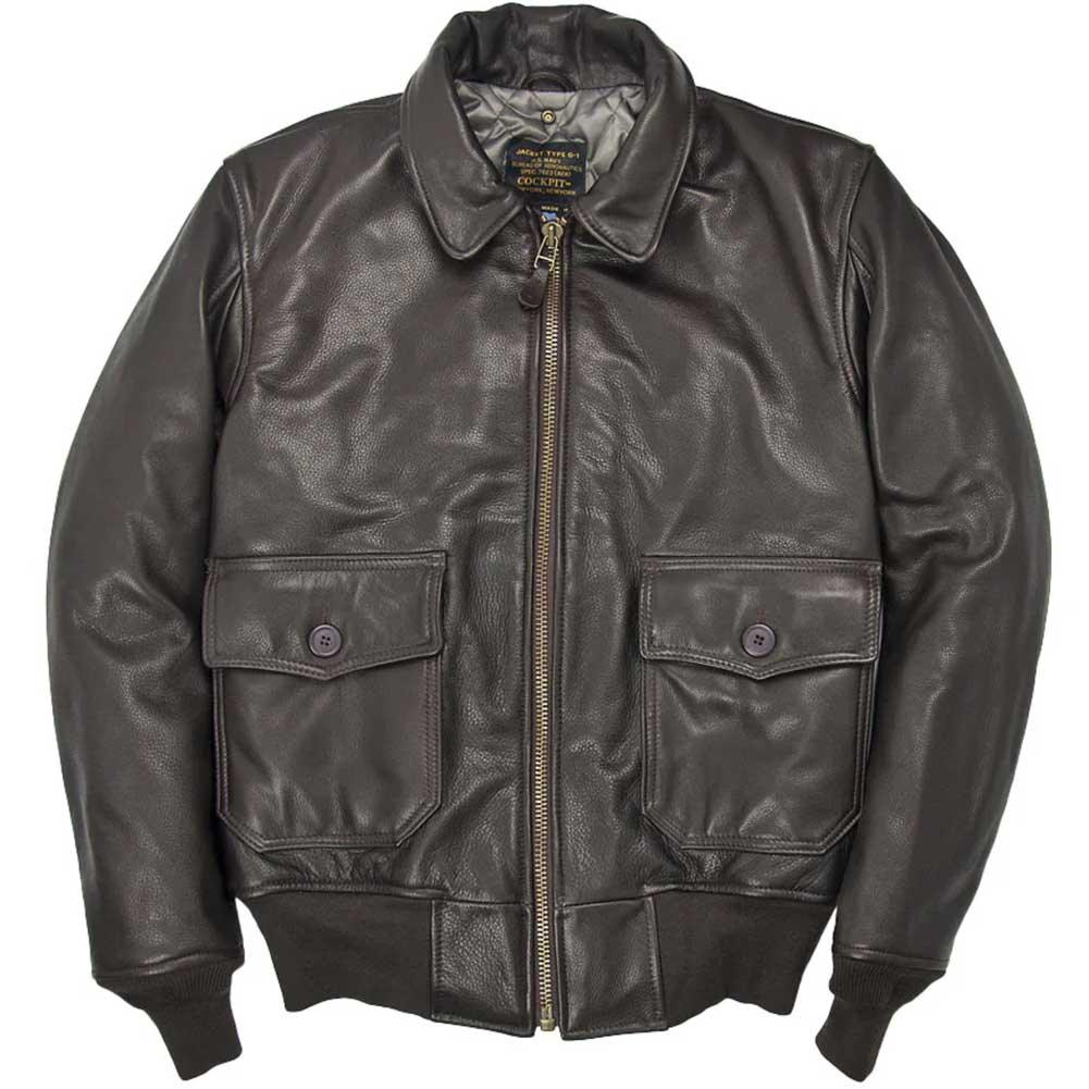 Cockpit USA Mens Calfskin G-1 Flight Jacket | Cockpit Bomber Jacket ...