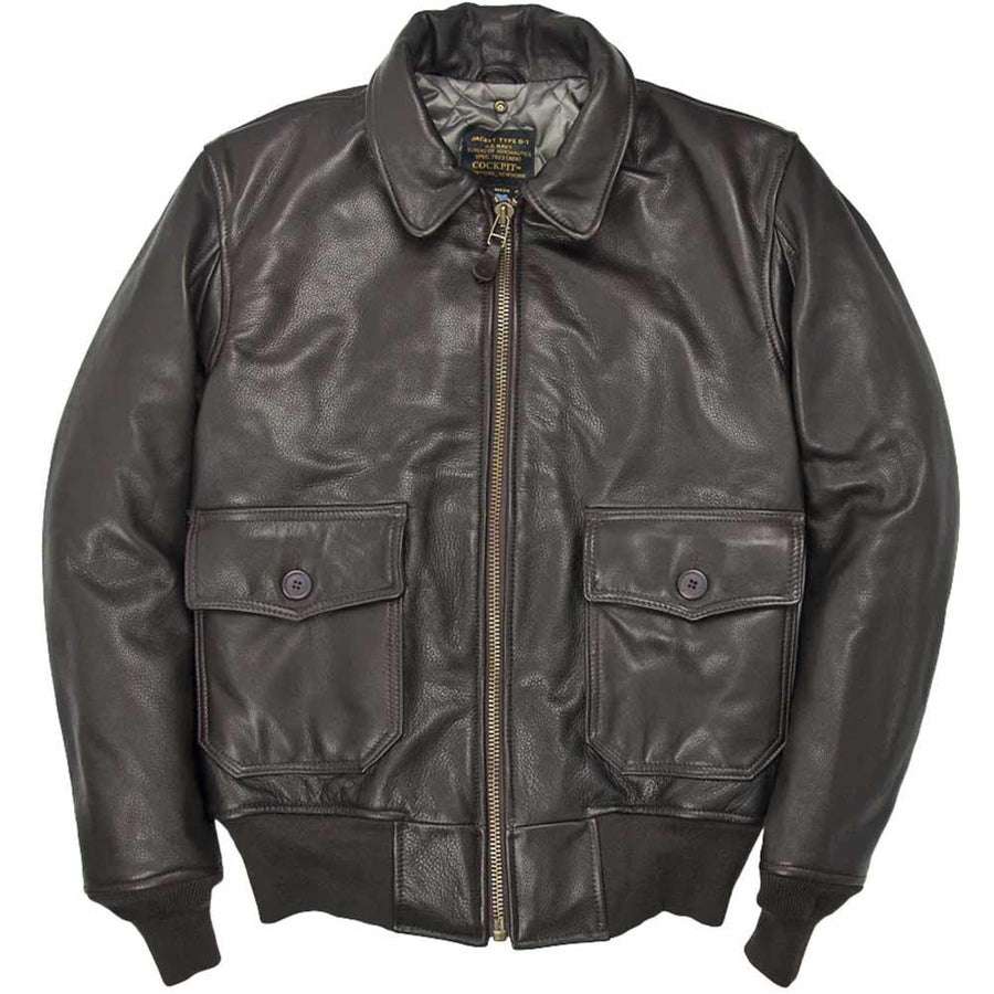 Cockpit USA Mens Calfskin G-1 Flight Jacket | Cockpit Bomber Jacket ...
