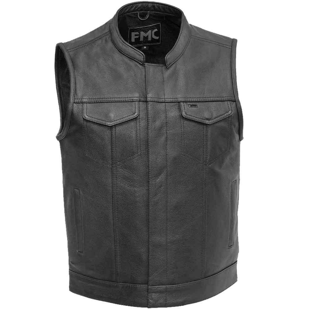 First Mfg. Blaster Mens Leather Motorcycle Vest | Legendary USA